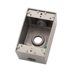 BOX UNIV.1G ALUMINUM 4-9/16X2-13/16X2" 3-HOLE 1/2" GREY | Guillevin