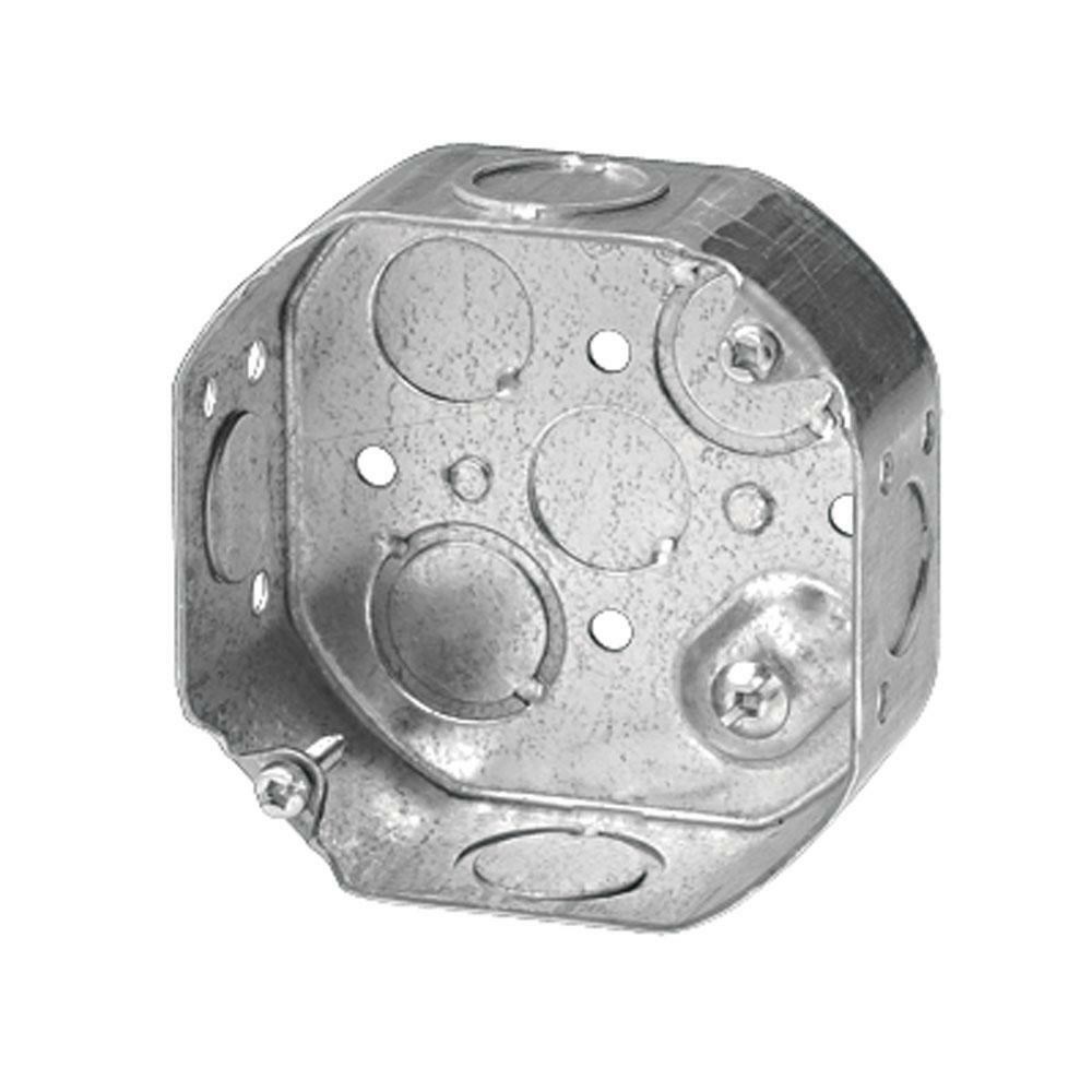 BOX METAL OCTAGONAL 4X 1-1/2"D WITH 1/2 & 3/4" KO | Guillevin