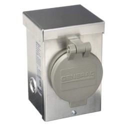 GENERAC 50 AMP 125/250V ALU POWER INLET BOX WITH FRONT | Guillevin