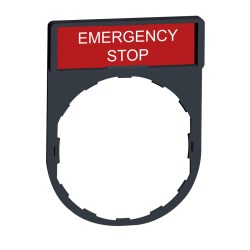 NAMEPLATE EMERGENCY STOP 30X40MM FOR BUTTON/SEL WHITE/RED | Guillevin