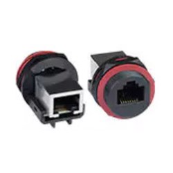 IP67 WATERPROOF CAT5E RJ45 FEMALE TO FEMALE PANEL MOUNT COUPLER, BLACK ...
